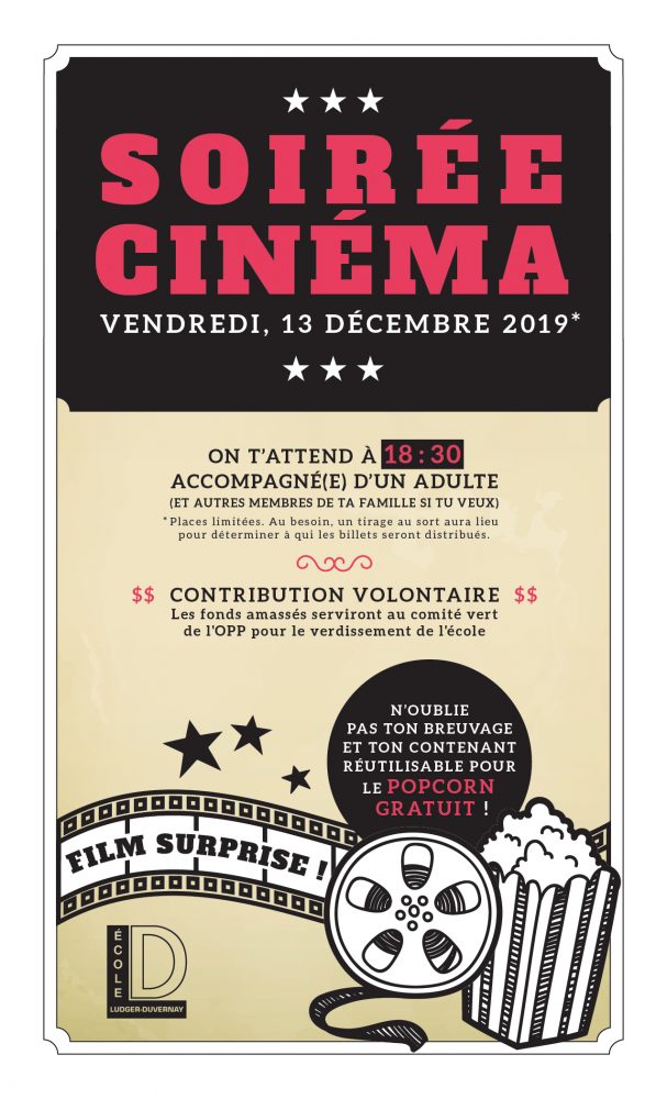 Soirée cinéma | École Ludger-Duvernay